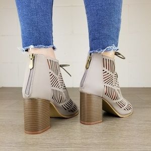 Shoes | Open Toe Laced Up Spring Cut Out Ankle Booties | Poshmark